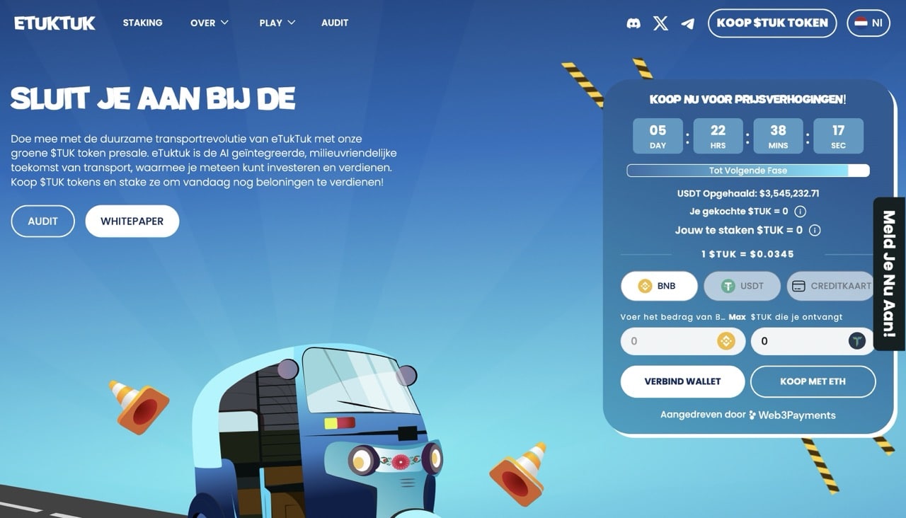P2E crypto presale etukTuk bijna ten einde – is deze Notcoin concurrent ...
